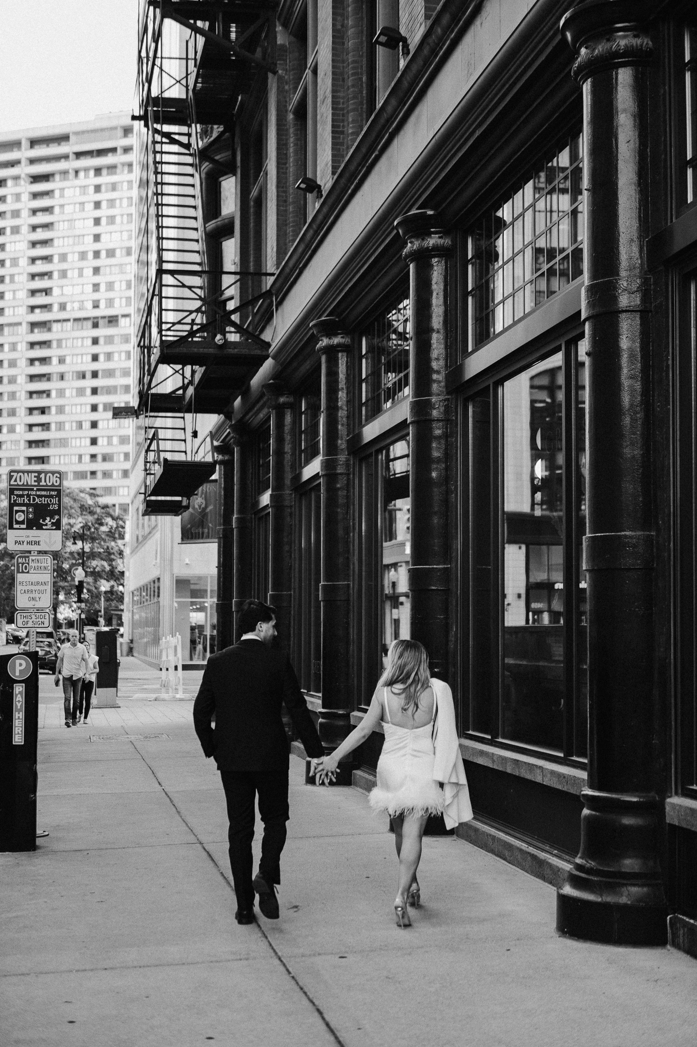 Sydney and Andrew | Downtown Detroit Engagement | Jean Smith Photography